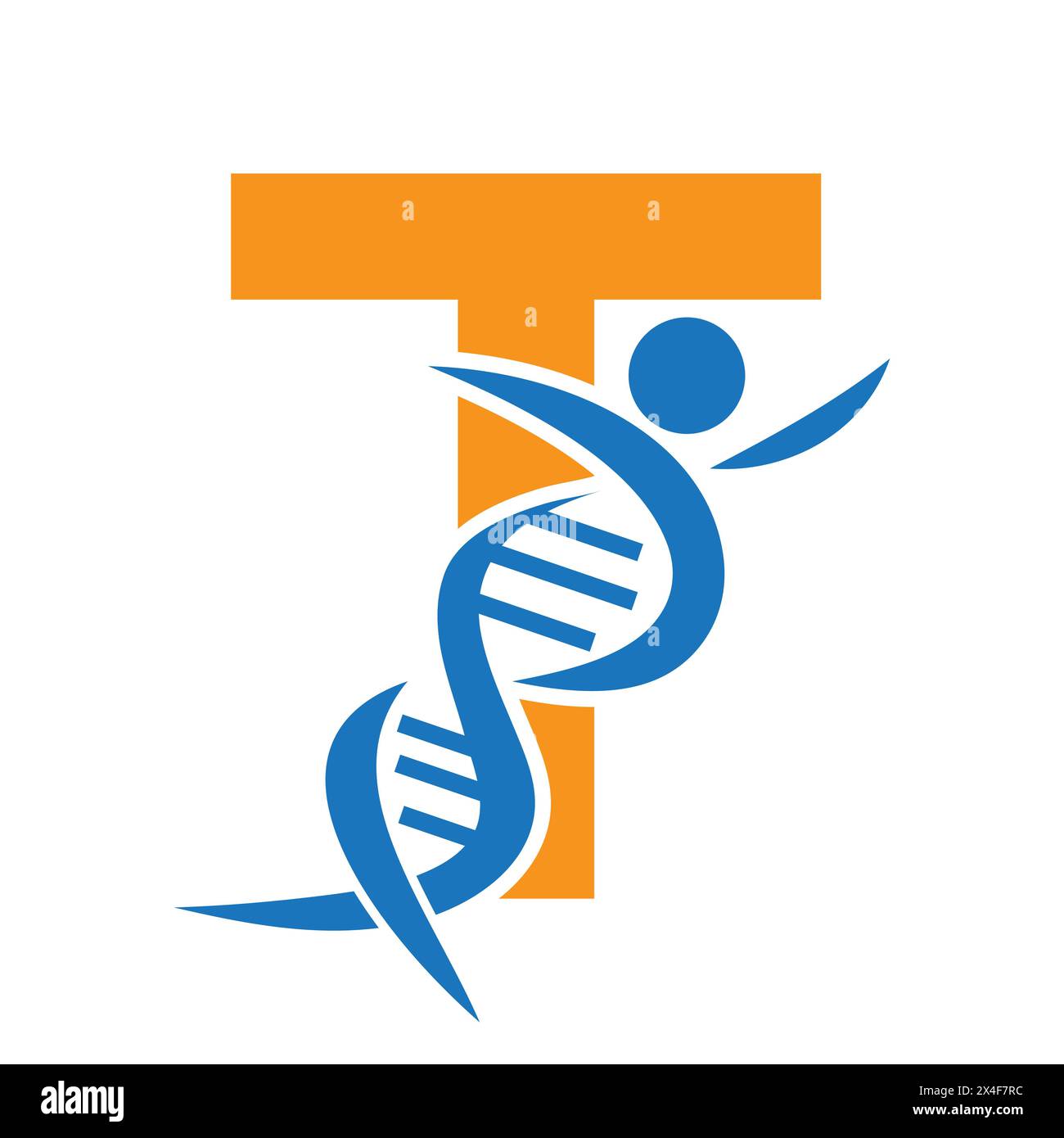 Letter T DNA Logo With Human Symbol. DNA Cell Icon. Health Care Sign ...