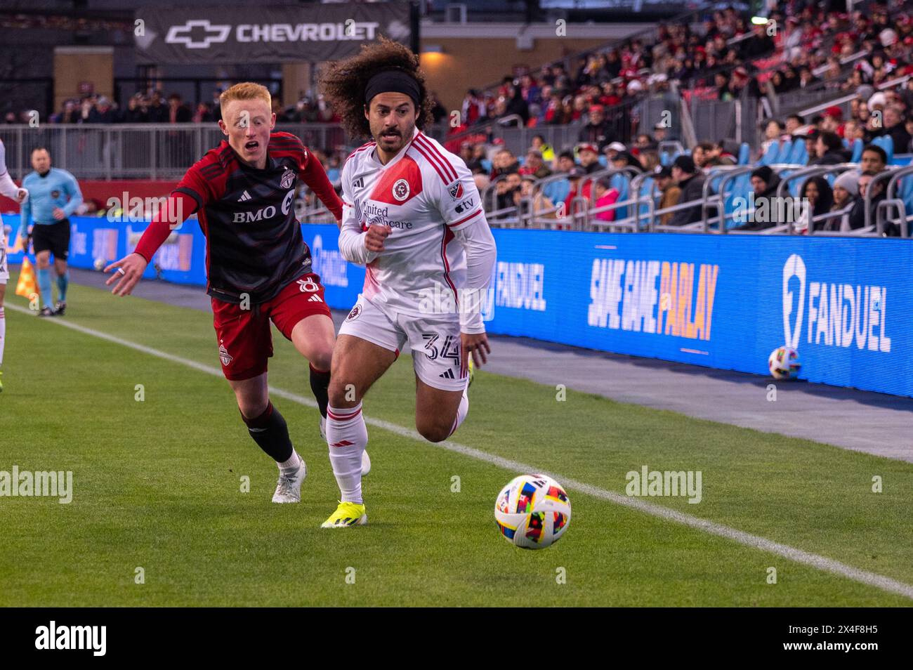 Toronto, ON, Canada - April 20, 2024: Ryan Spaulding #34 defender of ...