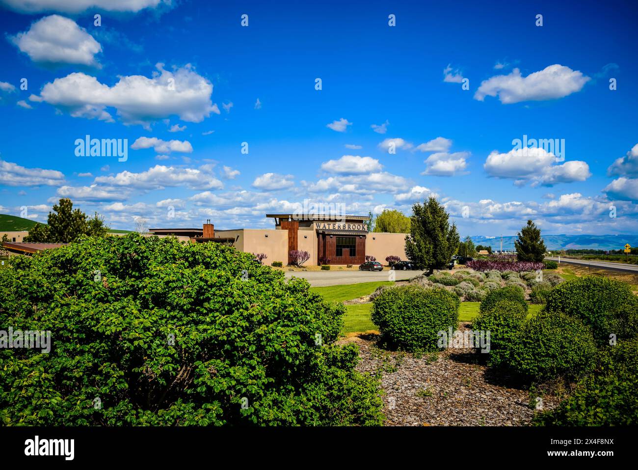 USA, Washington State, Walla Walla. Waterbrook winery is a destination ...