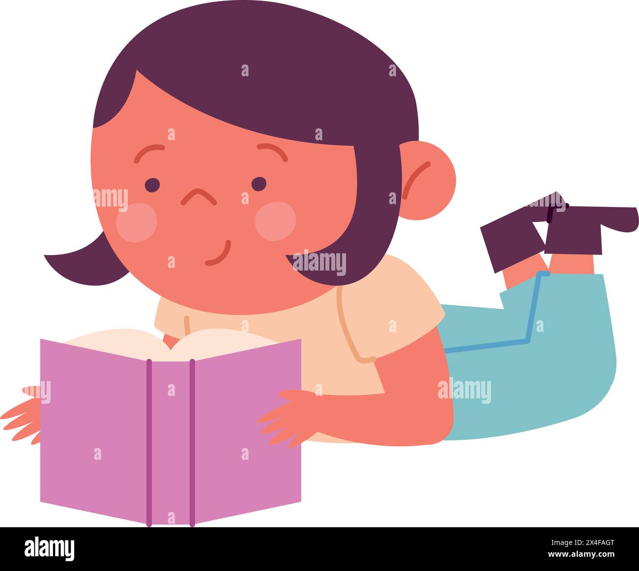 reader girl cartoon Stock Vector Image & Art - Alamy