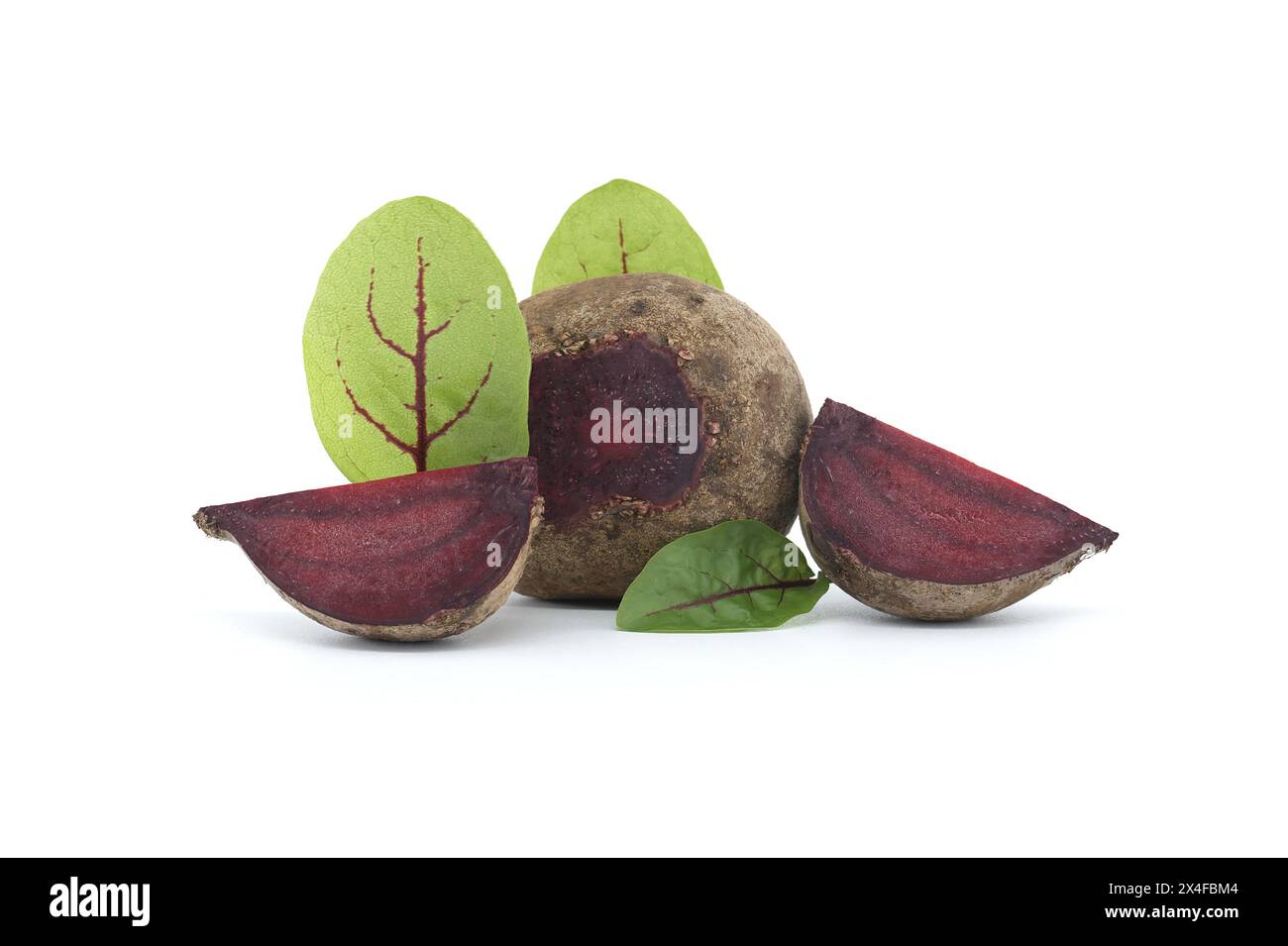 Slices of beetroot, revealing their vibrant purple interiors, are ...