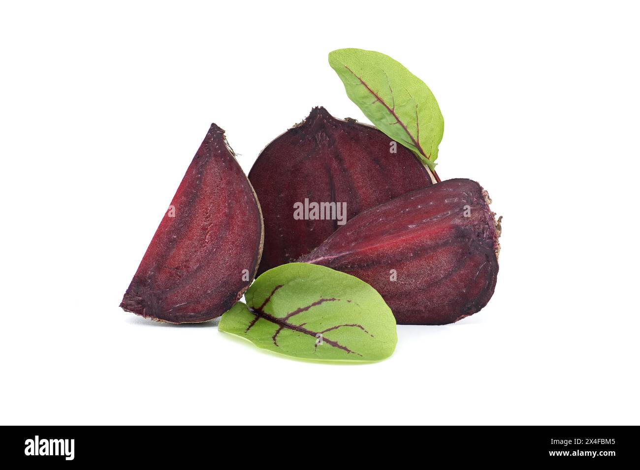 Slices of beetroot revealing their vibrant purple interiors complete ...