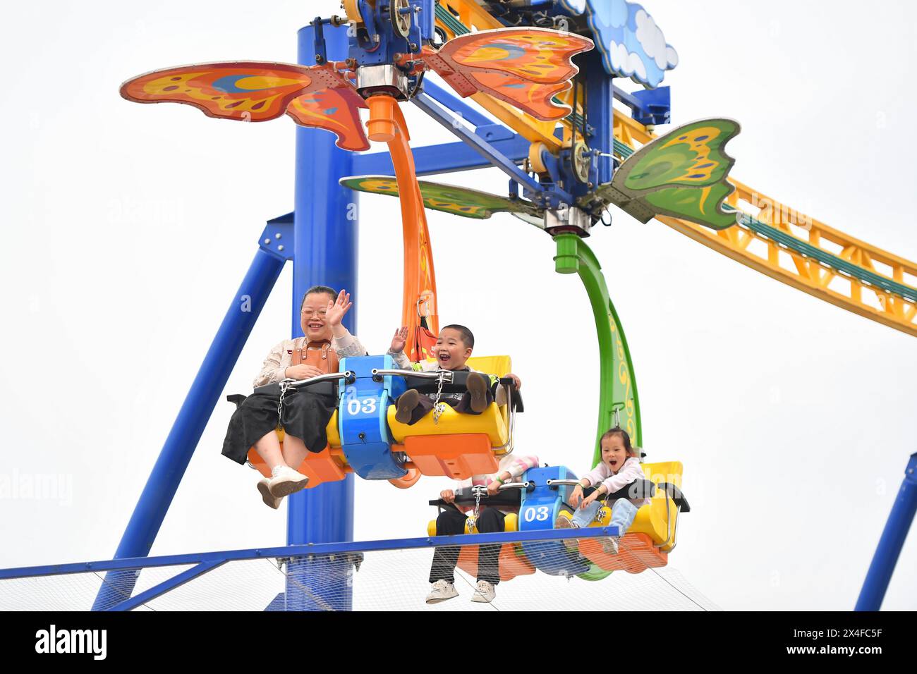 Beijing, China's Hunan Province. 2nd May, 2024. Tourists have fun at an ...