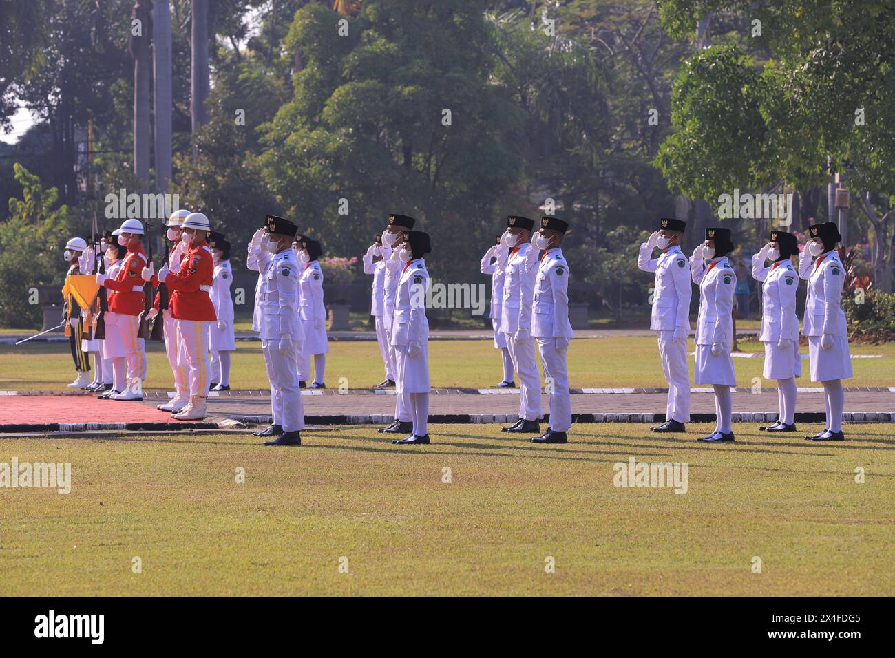 Paskibraka, an Indonesian flag raiser during the independence day Stock ...