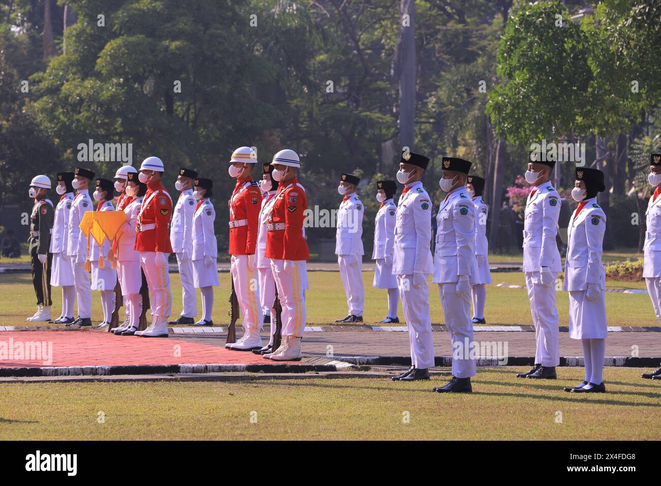 Paskibraka, an Indonesian flag raiser during the independence day Stock ...