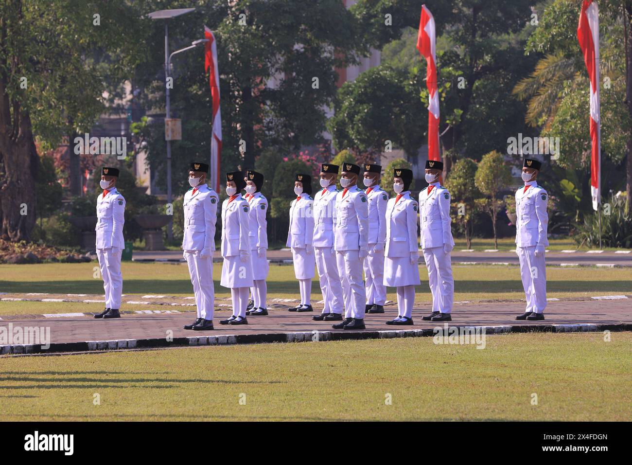 Paskibraka, an Indonesian flag raiser during the independence day Stock ...