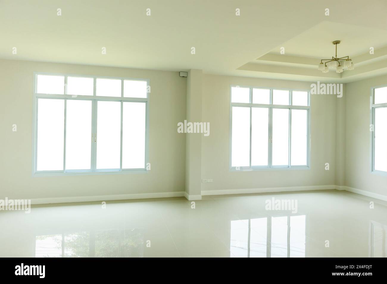 Empty living room interior with isolated window frame Stock Photo - Alamy
