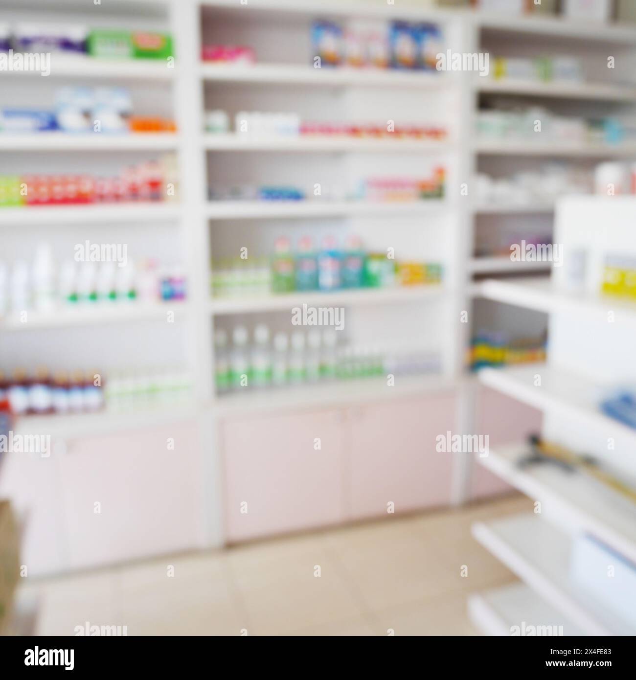 pharmacy store with blur medicines arranged on shelves Stock Photo - Alamy