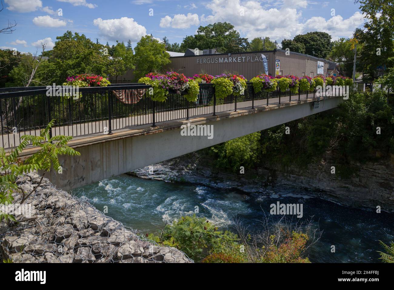 Old stones architecture, historical place a downtown Fergus, Ontario ...