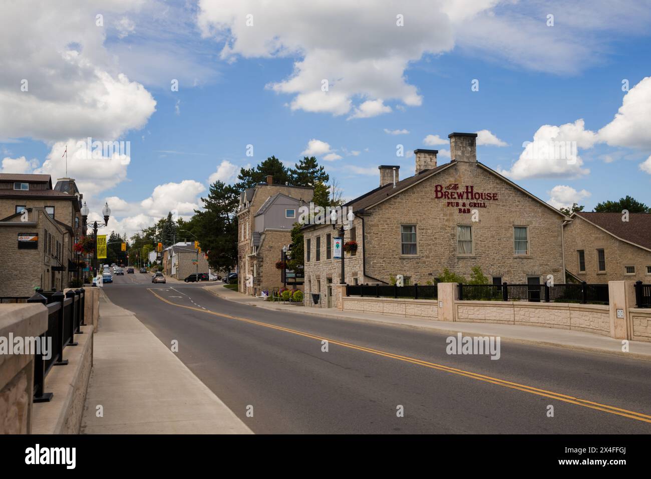 Old stones architecture, historical place a downtown Fergus, Ontario ...