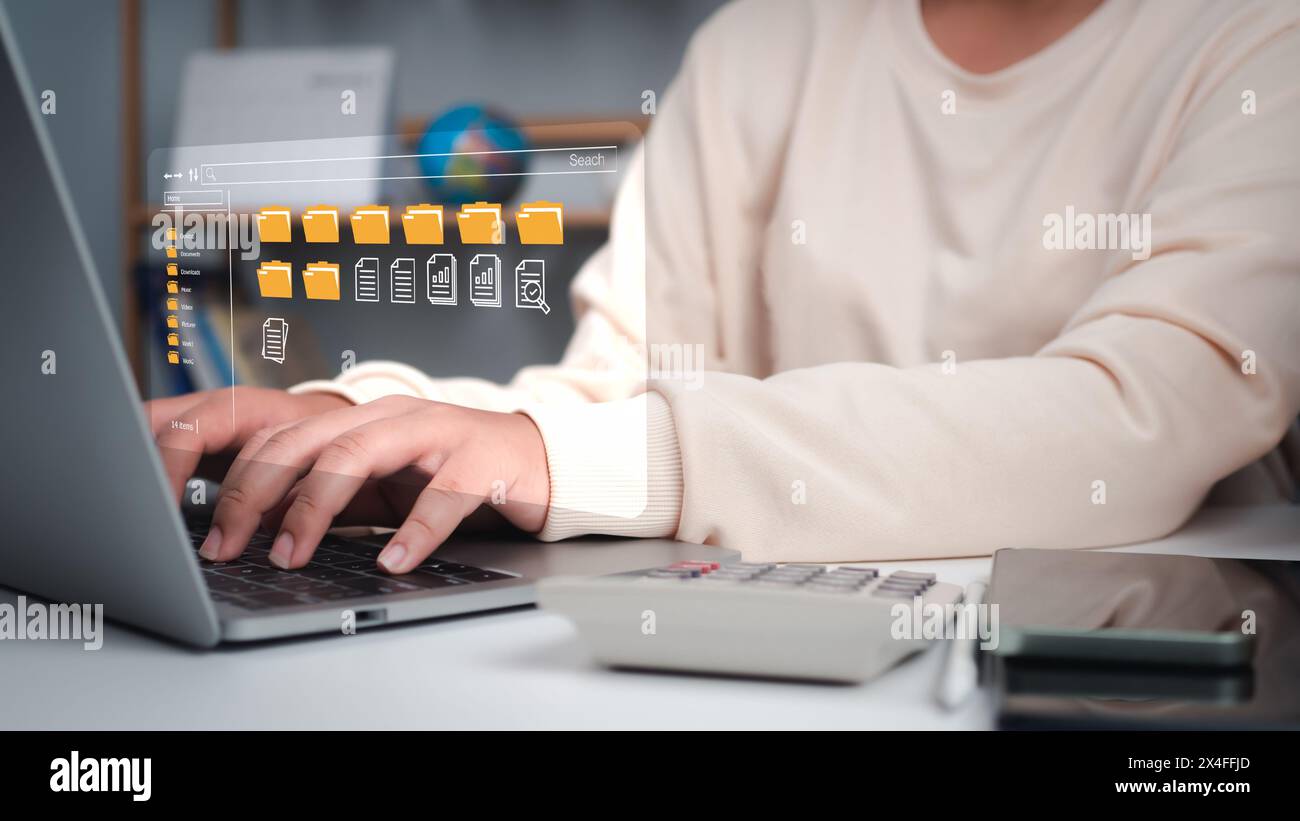 People using computer manage to folder document, Management System DMS ... People using computer manage to folder document, Management System DMS ...