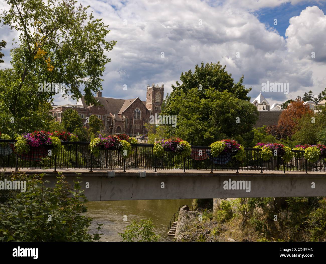 Old stones architecture, historical place a downtown Fergus, Ontario ...