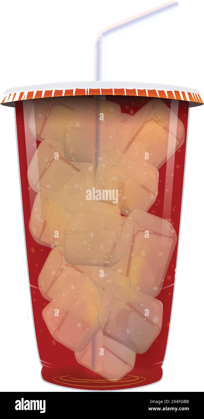 Vector illustration of a cold beverage with ice Stock Vector Image ...