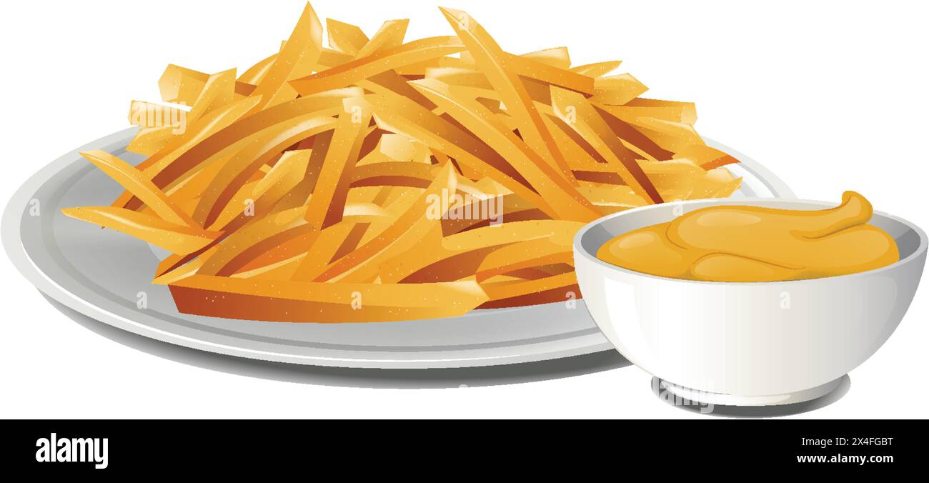 Cheese cheesy french fries Stock Vector Images - Alamy