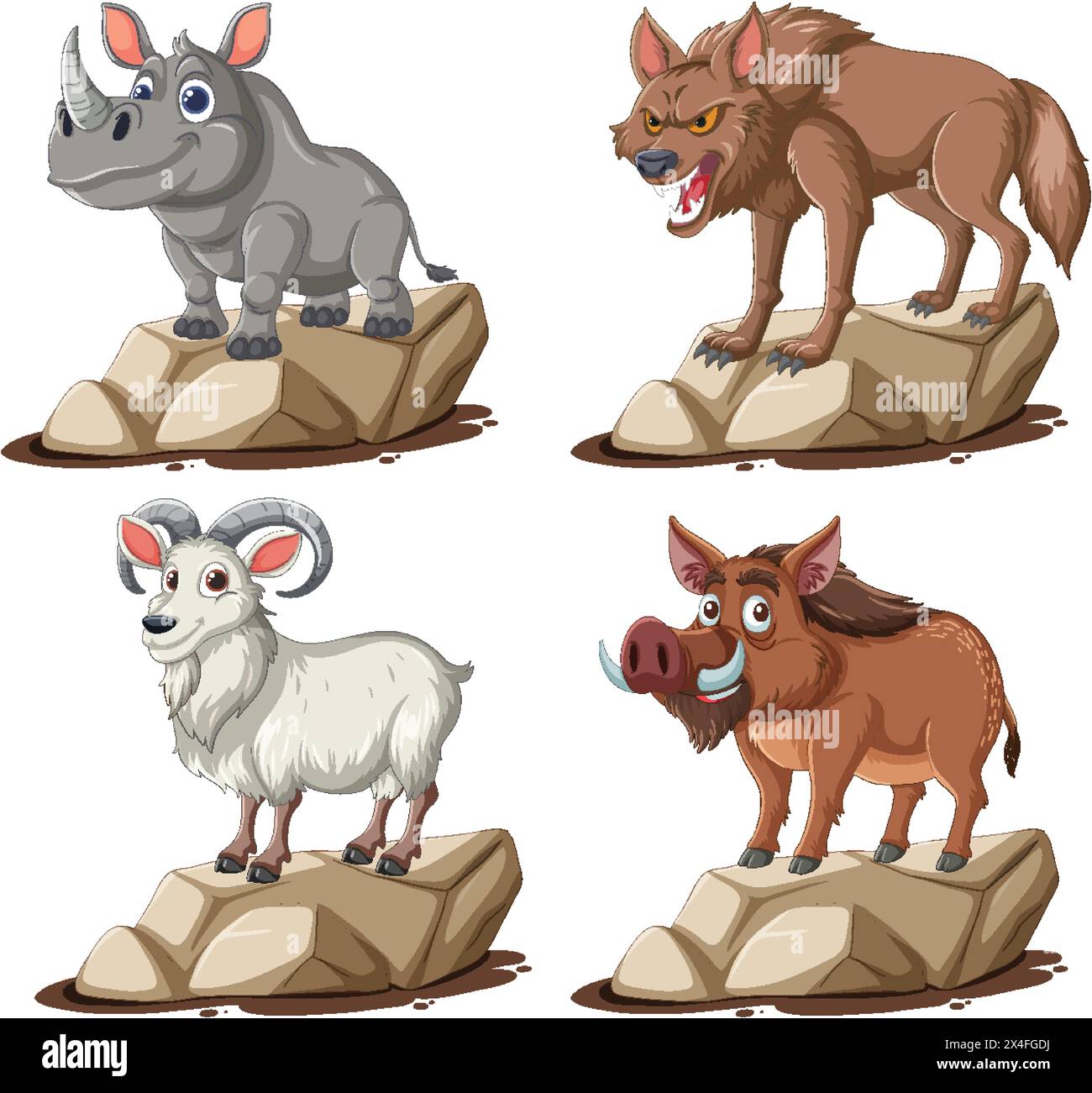 Four animals animal theme Stock Vector Images - Alamy