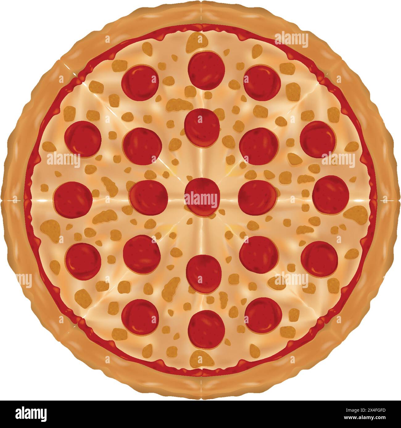 Vector graphic of a whole pepperoni pizza Stock Vector Image & Art - Alamy