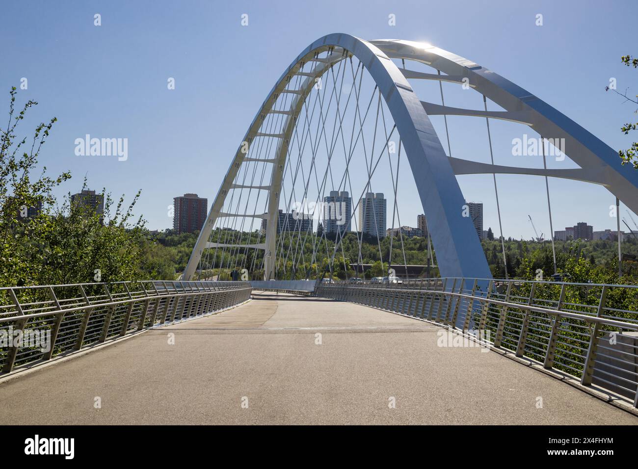 Modern white bridge in downtown Edmonton, Alberta Stock Photo - Alamy