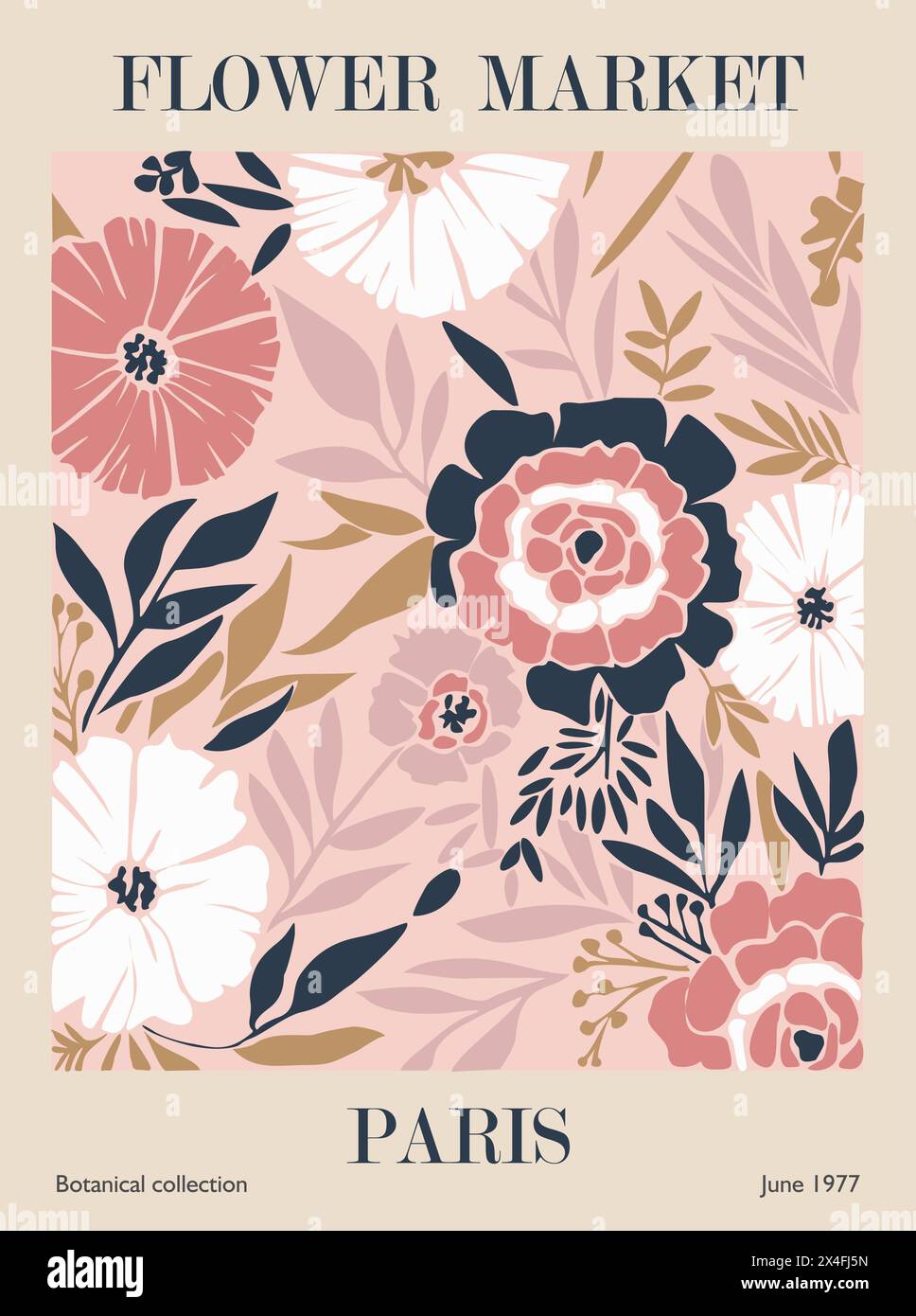 Abstract Flower Market Paris poster vector art Stock Vector Image & Art ...