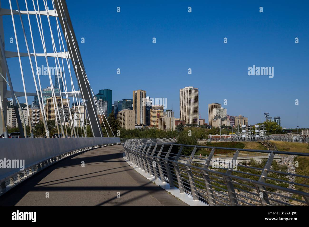 Modern white bridge in downtown Edmonton, Alberta Stock Photo - Alamy