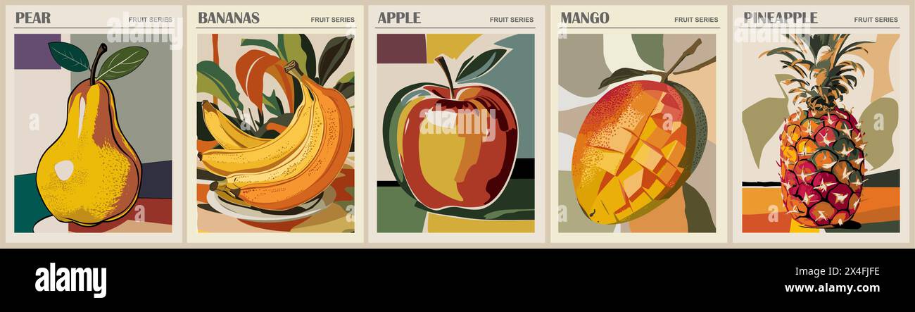 Set of Abstract Fruit Market retro posters Stock Vector Image & Art - Alamy