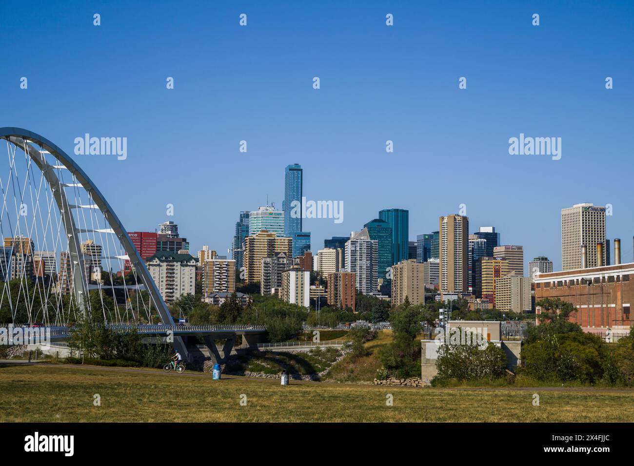 Modern white bridge in downtown Edmonton, Alberta Stock Photo - Alamy