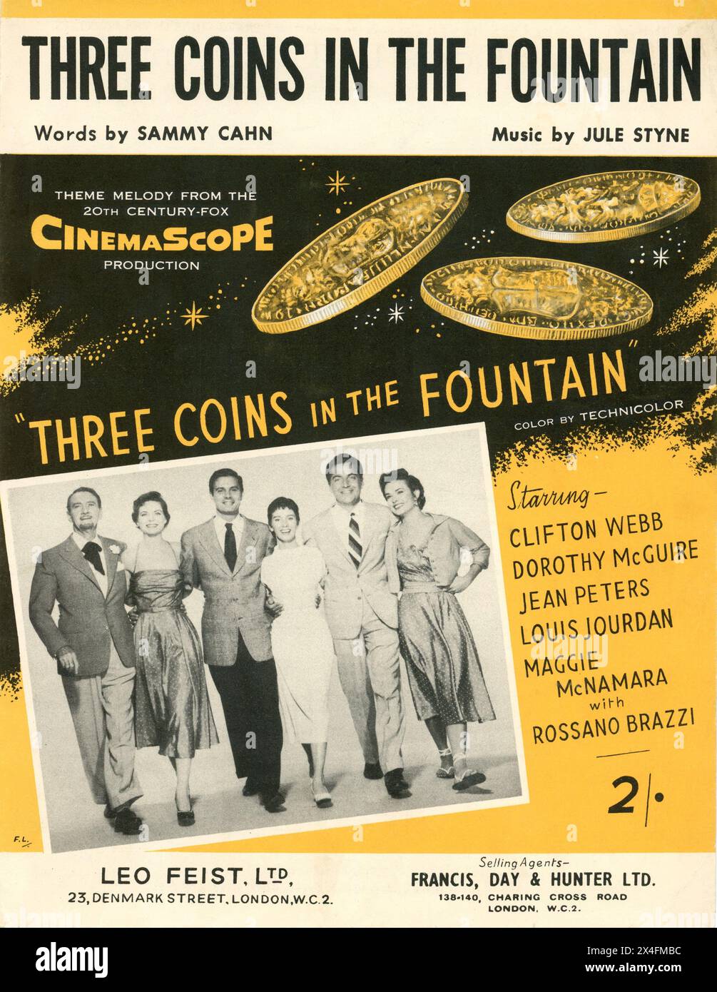 Sheet Music for CLIFTON WEBB DOROTHY McGUIRE LOUIS JOURDAN MAGGIE ...