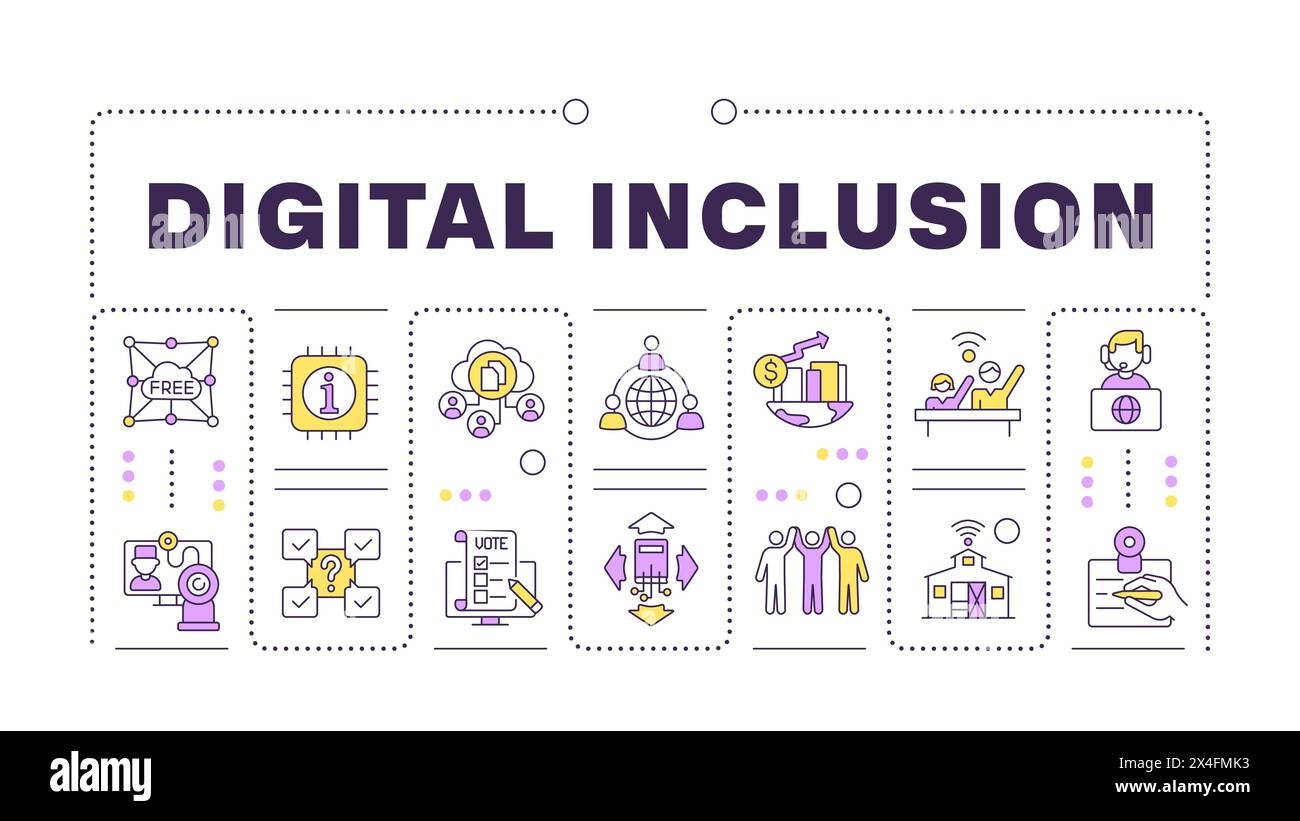 Digital inclusion word concept isolated on white Stock Vector Image ...