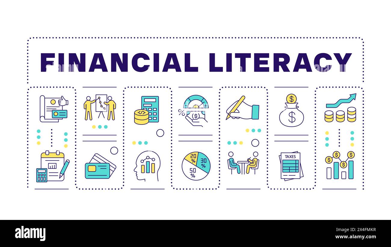 Financial literacy word concept isolated on white Stock Vector Image ...