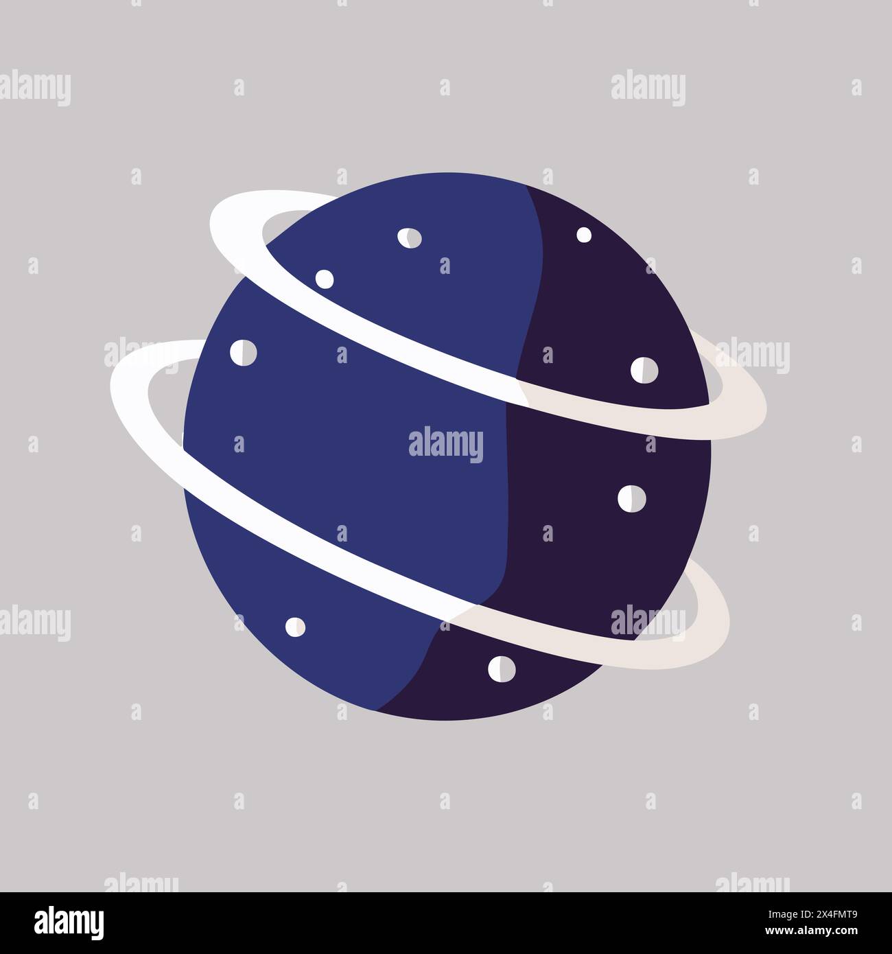 Planet with rings icon in trendy flat style isolated on grey background ...