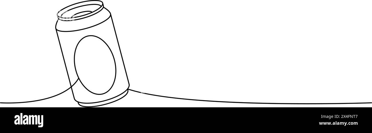 Beer can one line continuous drawing. Beer pub products continuous one ...