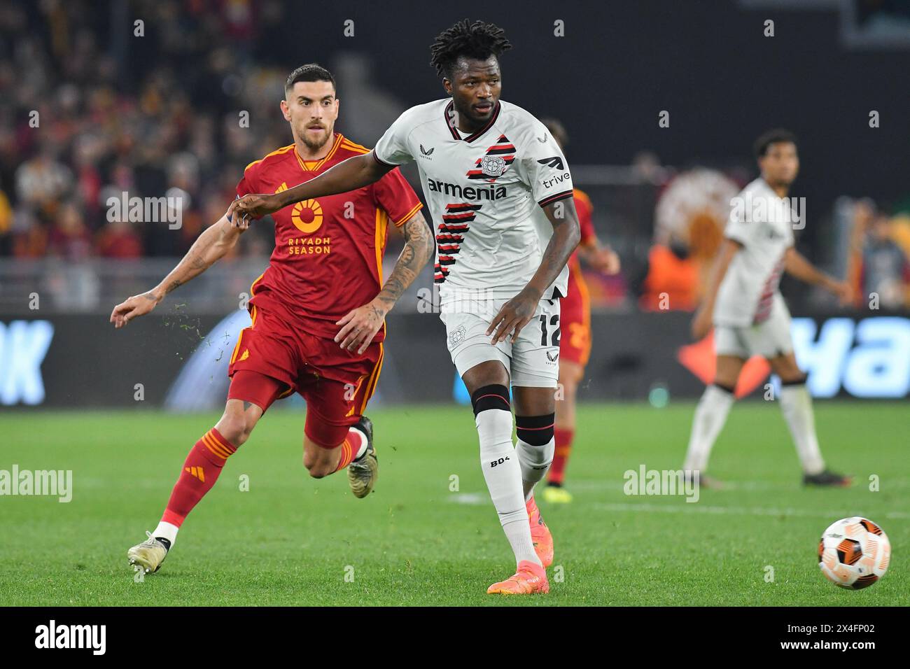 Rome, Italy. 02nd May, 2024. (L-R) Lorenzo Pellegrini of AS Roma, and ...