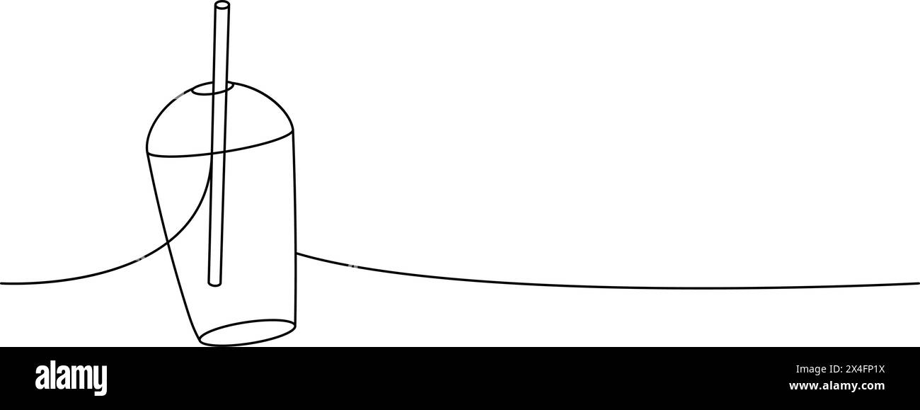 Takeaway coffee cup one line continuous drawing. Hand drawn elements ...