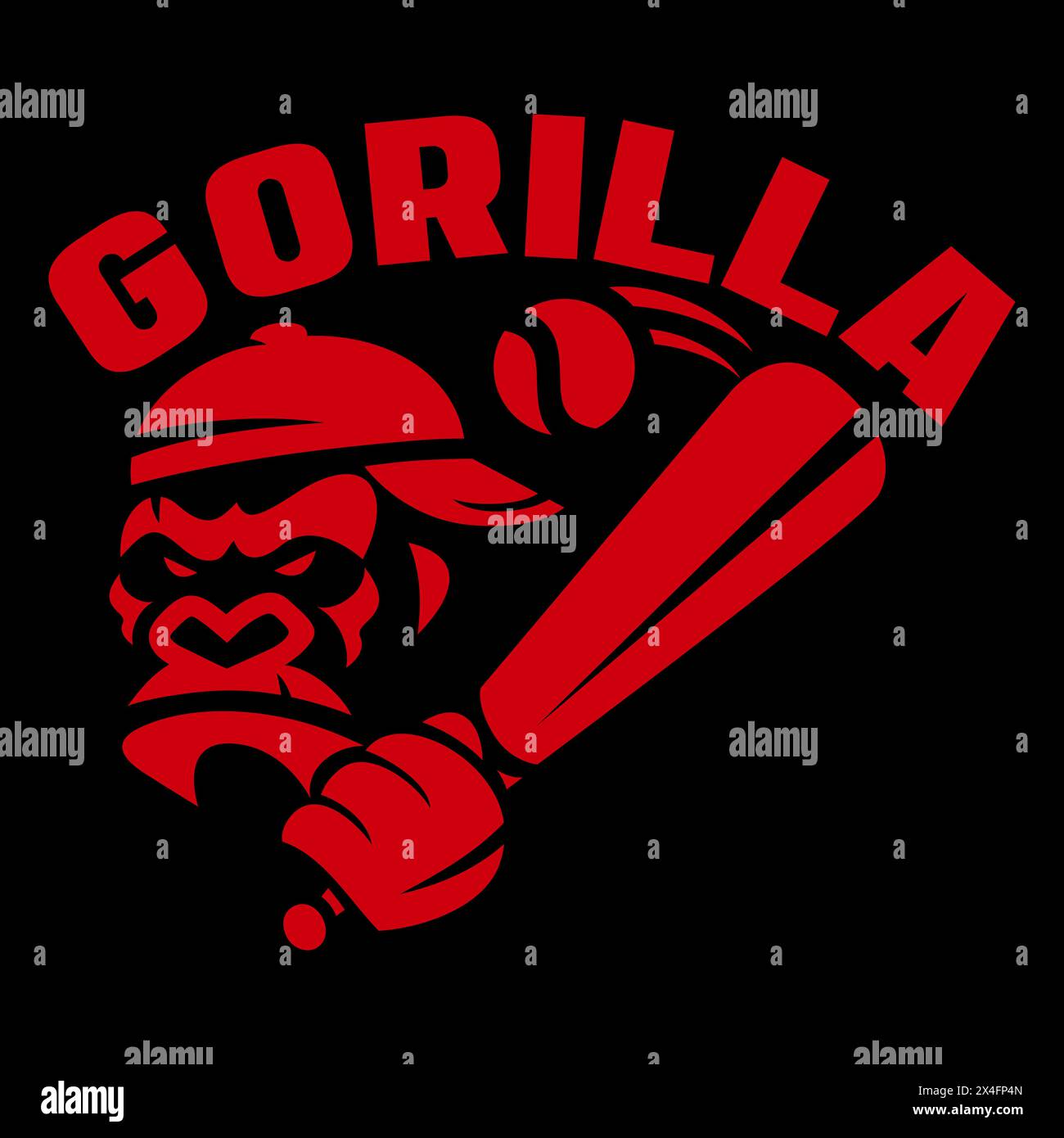 Modern gorilla baseball player logo. Vector illustration Stock Vector Image & Art - Alamy