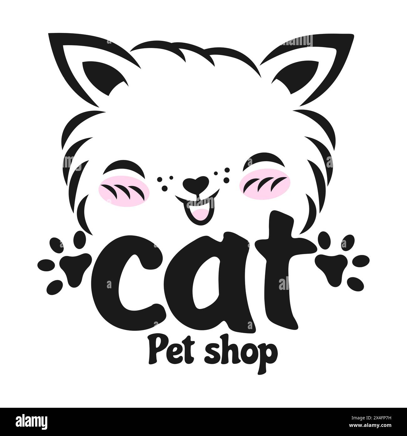 Modern cute kitten logo. Vector illustration Stock Vector Image & Art ...