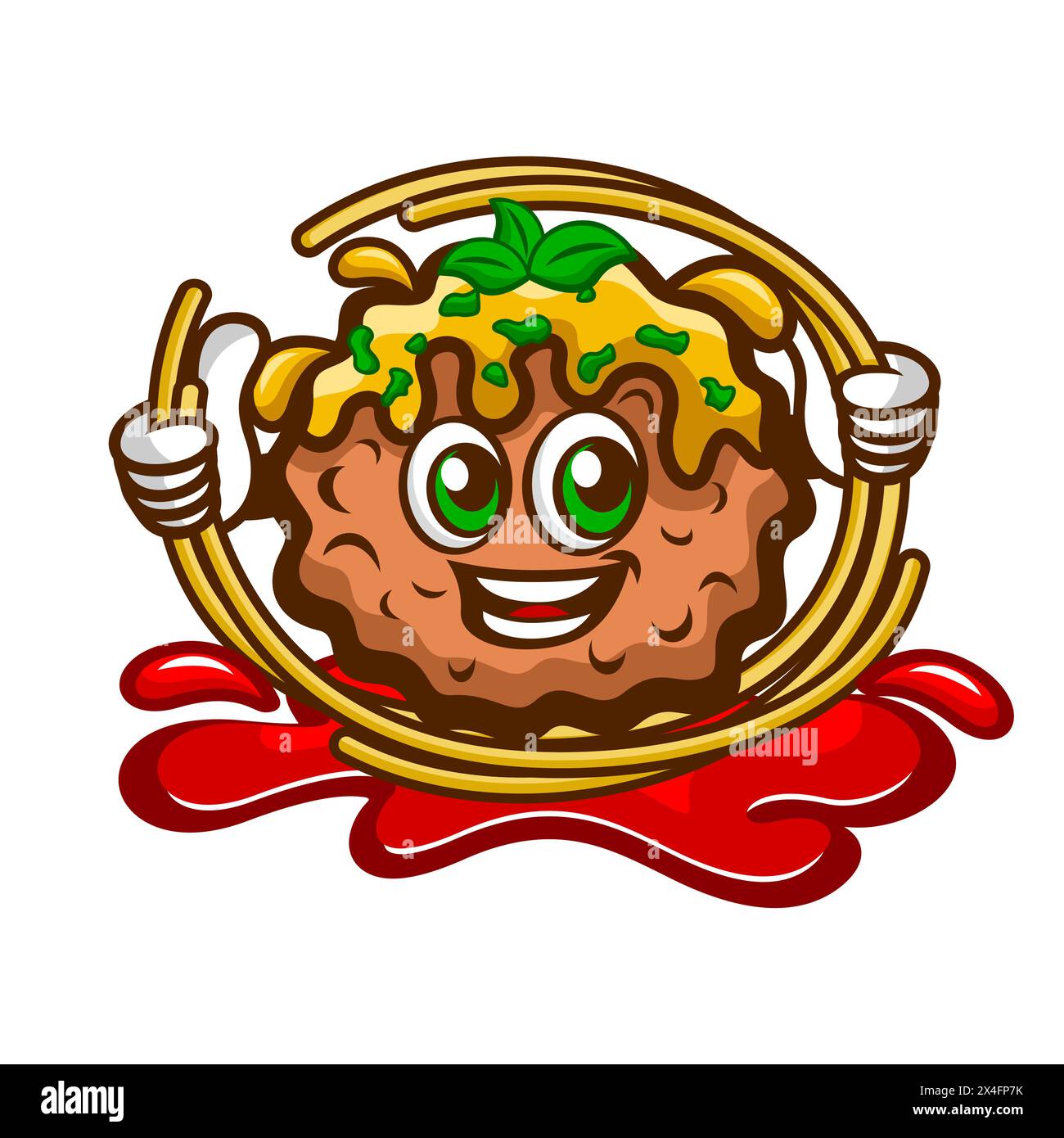 Mascot funny meatball logo. Vector illustration Stock Vector Image ...