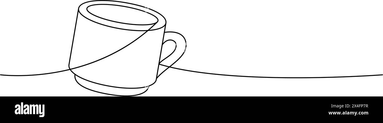 Espresso coffee cup one line continuous drawing. Hand drawn elements ...