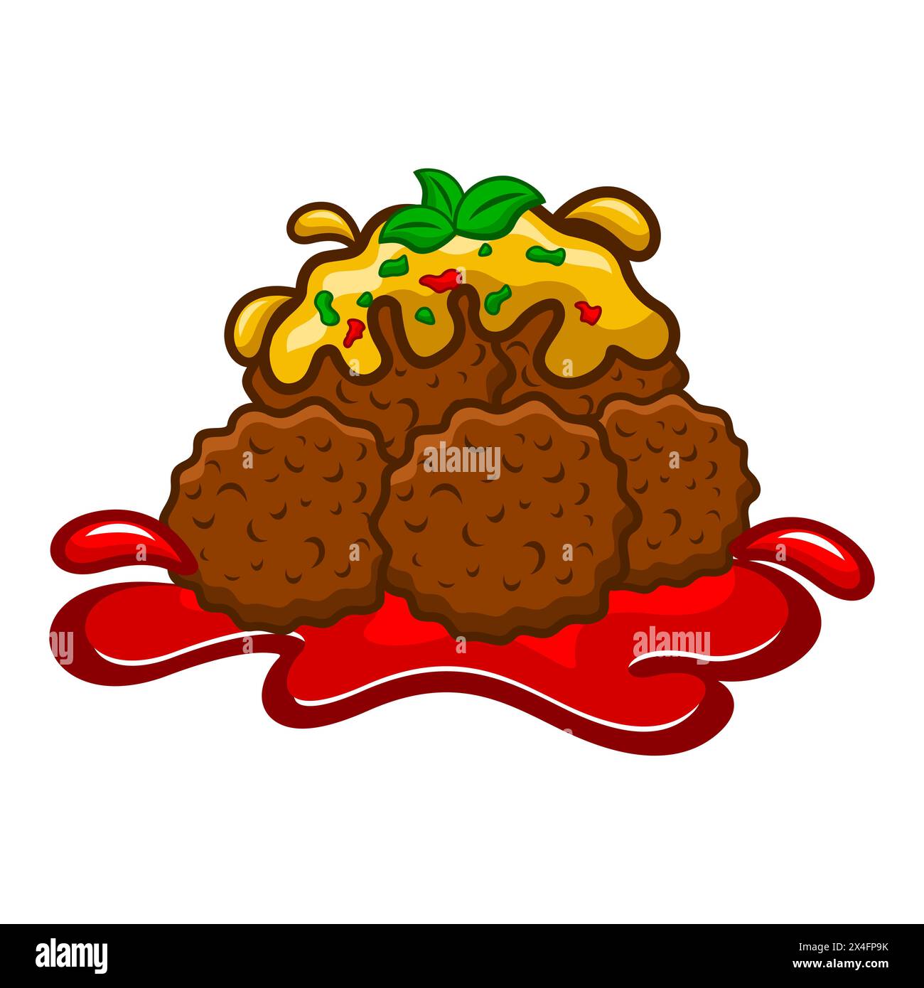 Modern delicious meatball logo. Vector illustration Stock Vector Image ...
