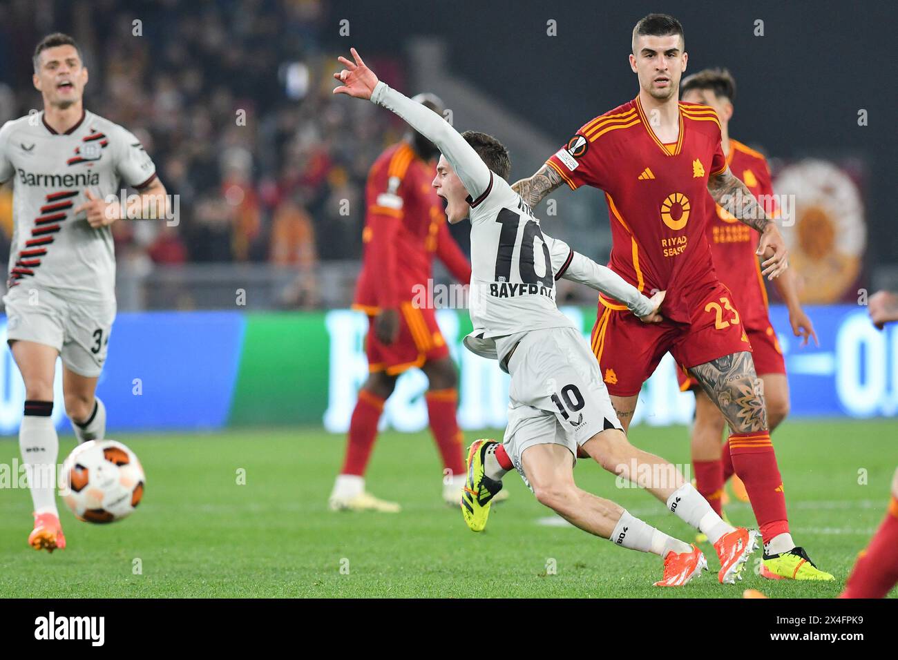 Rome, Italy. 02nd May, 2024. (L-R) Florian Wirtz of Bayer Leverkusen ...