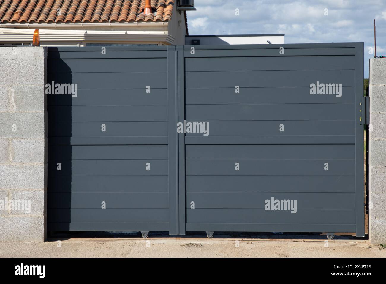 modern grey gate sliding dark gray slide high aluminum portal of suburb ...