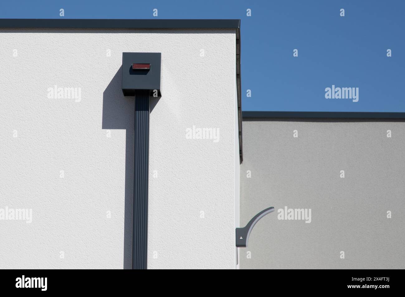 grey gutter guard system roof drip edge on modern home neighborhood ...