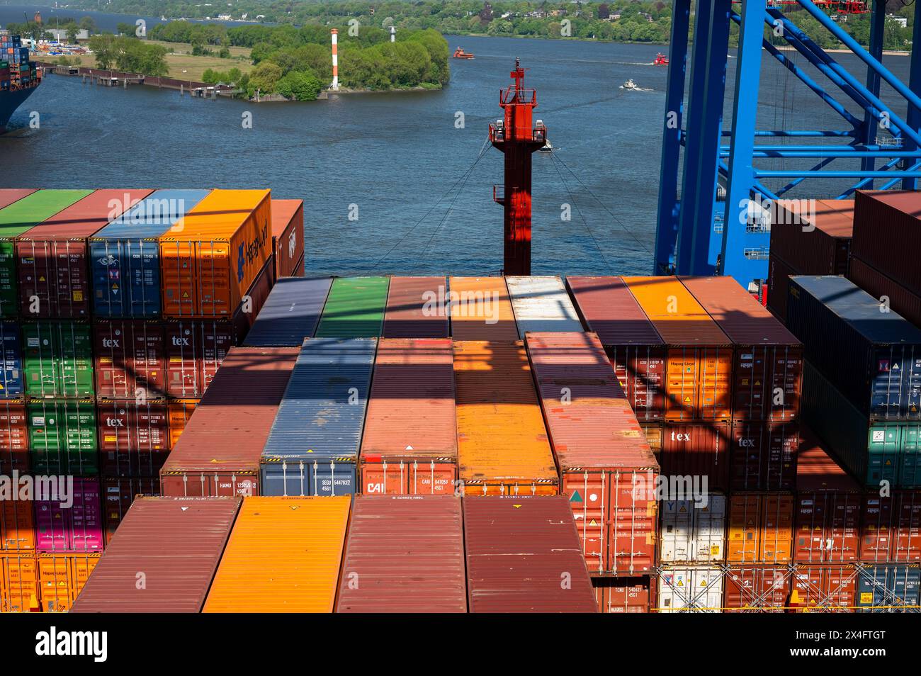 Hamburg, Germany. 02nd May, 2024. Containers on the "Berlin Express ...