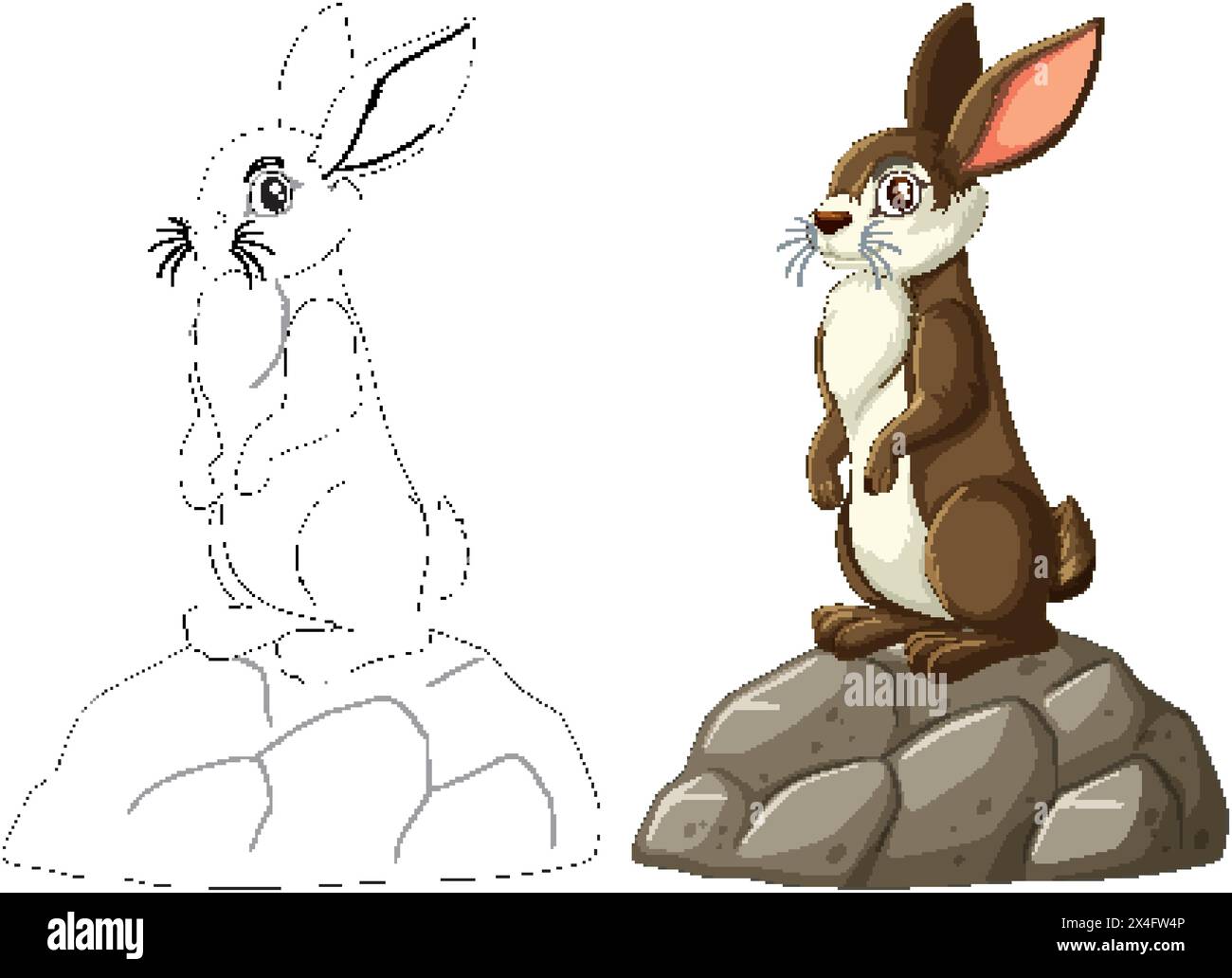 Fluffy rabbit side on Stock Vector Images - Alamy