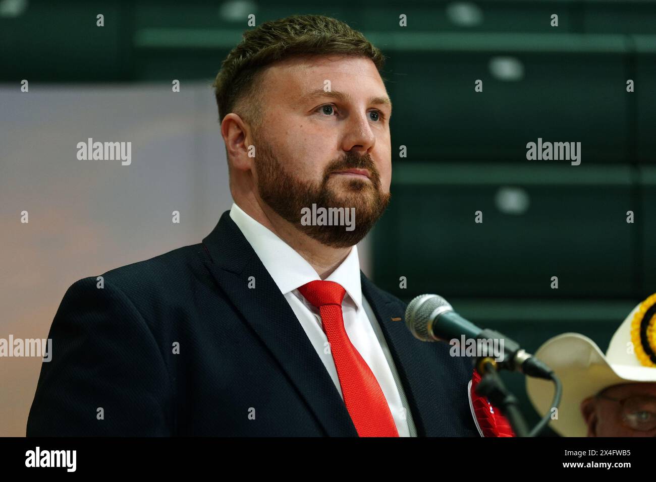 Labour candidate Chris Webb celebrates after winning the Blackpool ...