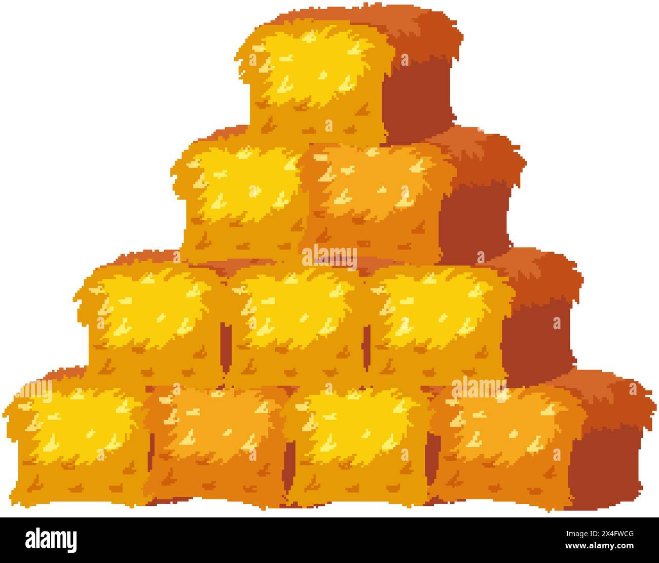 Colorful vector of neatly stacked hay bales Stock Vector Image & Art ...