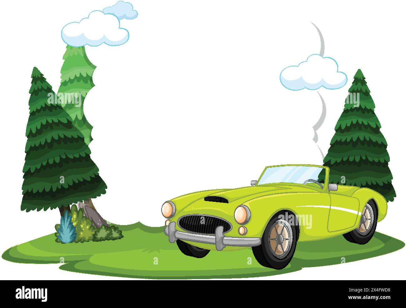 Green landscape trees near Stock Vector Images - Alamy