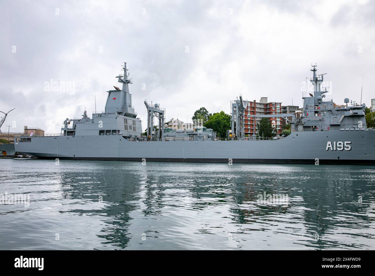 Royal Australian Navy vessel, HMAS Supply (A195) in port at Garden ...