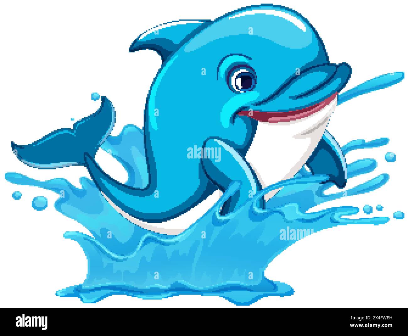 Vector illustration of a happy dolphin jumping Stock Vector Image & Art ...