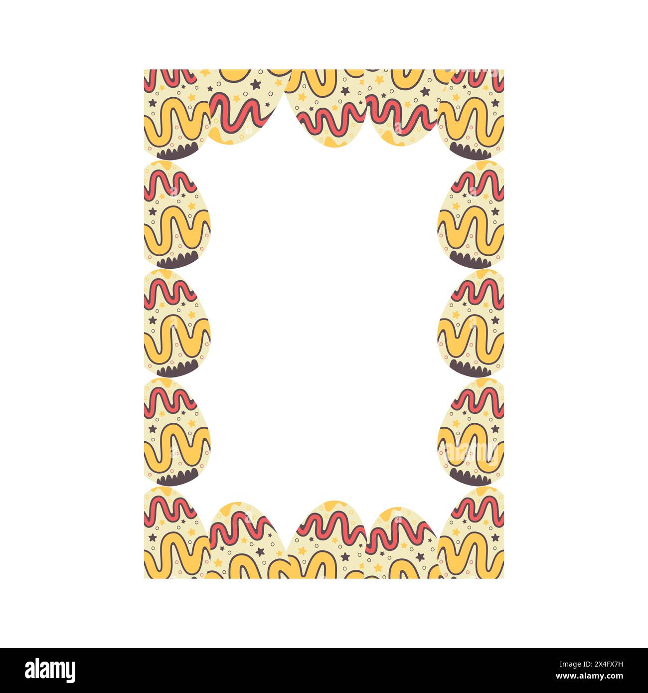 Easter egg rectangle frame design. Easter holiday egg hunt border in ...