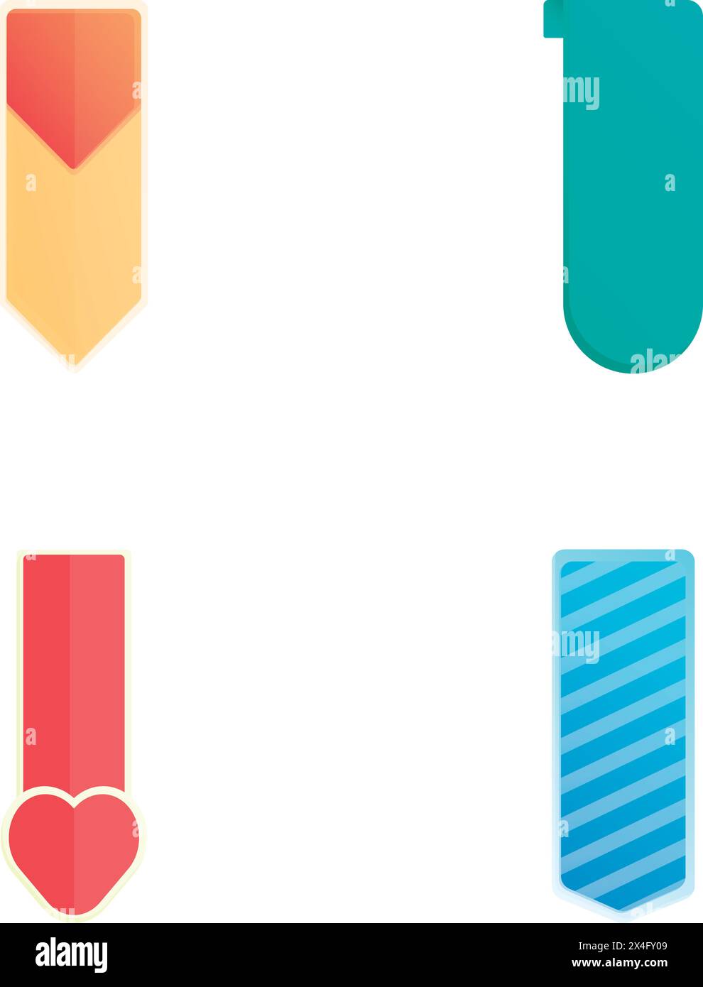 Paper bookmark icons set cartoon vector. Bright decorative paper book ...