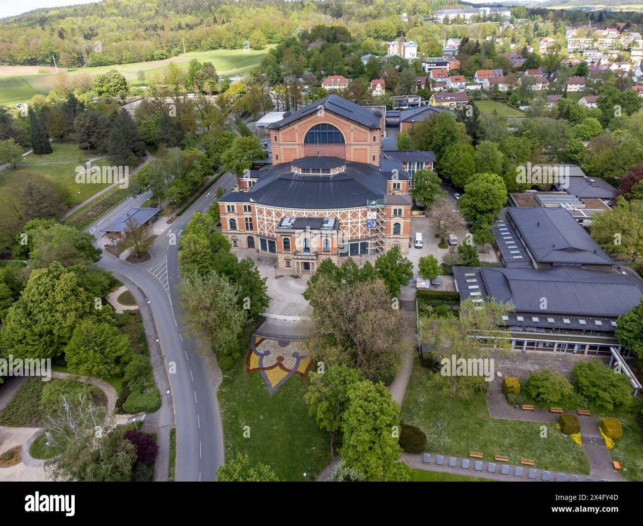 Bayreuth Festival Hall by Richard Wagner, aerial view Stock Photo - Alamy